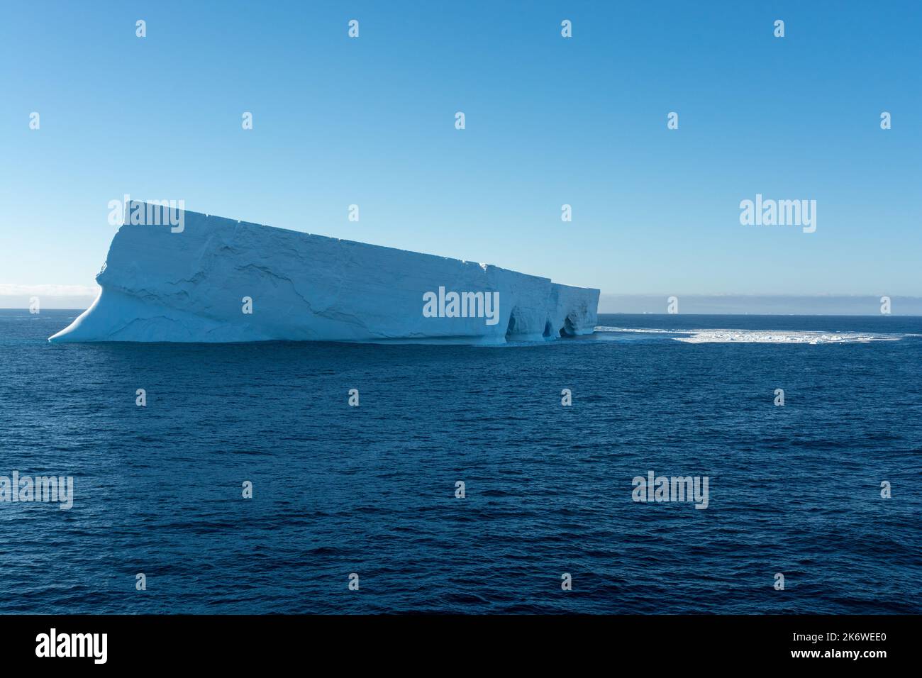 large tabular (table) iceberg in southern ocean off antarctic peninsula ...