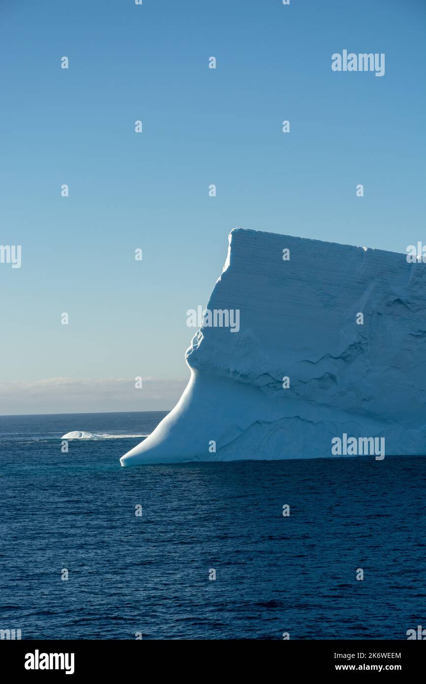 corner of large tabular (table) iceberg in southern ocean off antarctic ...