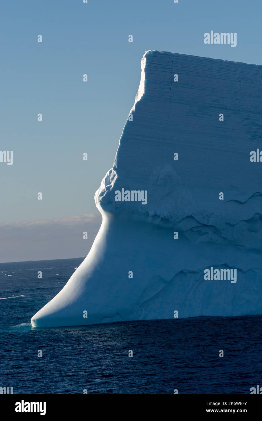 corner of large tabular (table) iceberg in southern ocean off antarctic ...