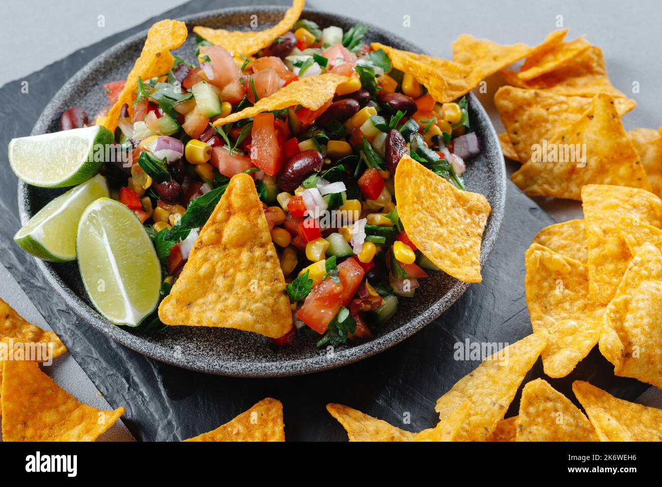Texas Dish. Cuisine of the United States. Vegetarian Texas caviar with ...