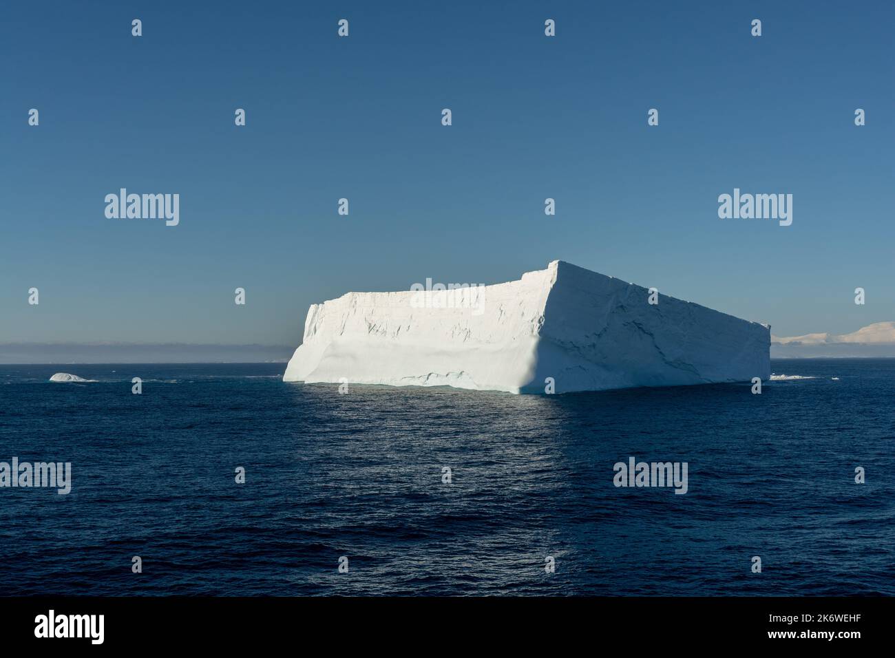 large tabular (table) iceberg in southern ocean off antarctic peninsula ...