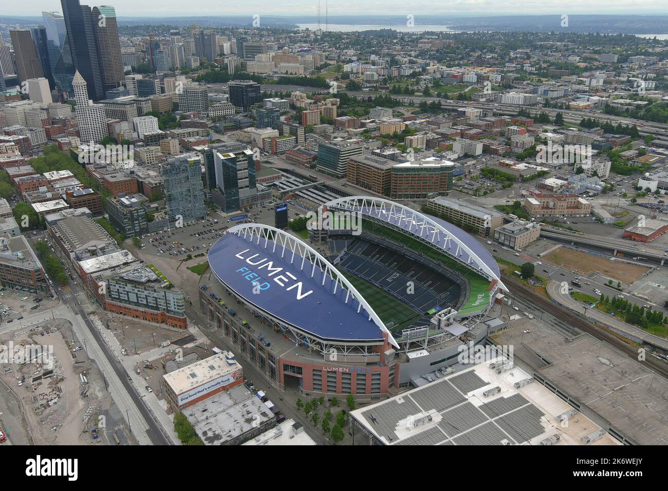 A general overall aerial view of Lumen Field, Wednesday, June 15, 2022 ...