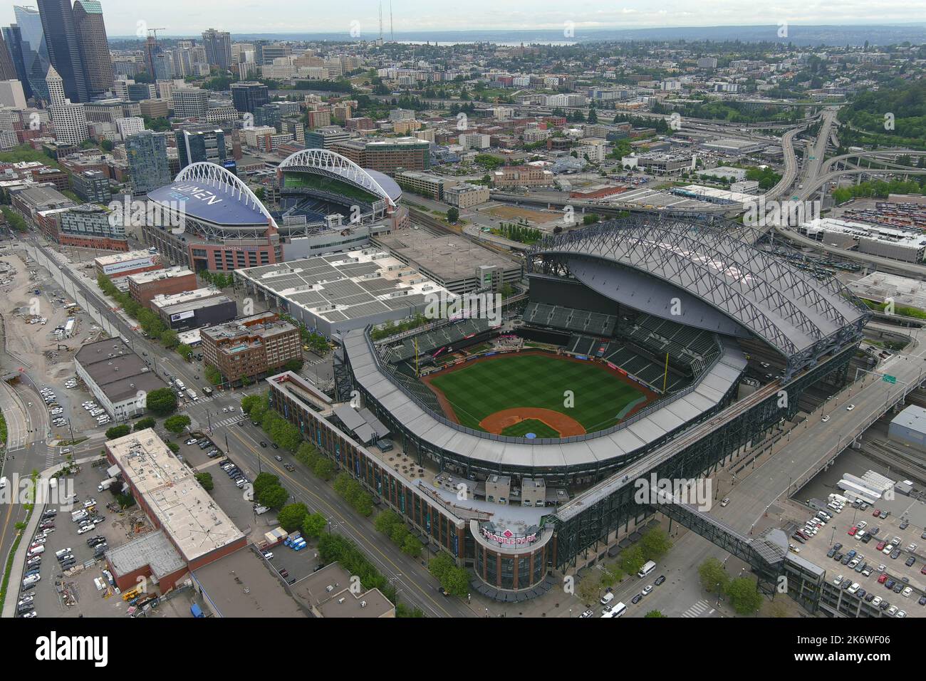 Seattle, United States. 15th June, 2022. A general overall aerial view ...