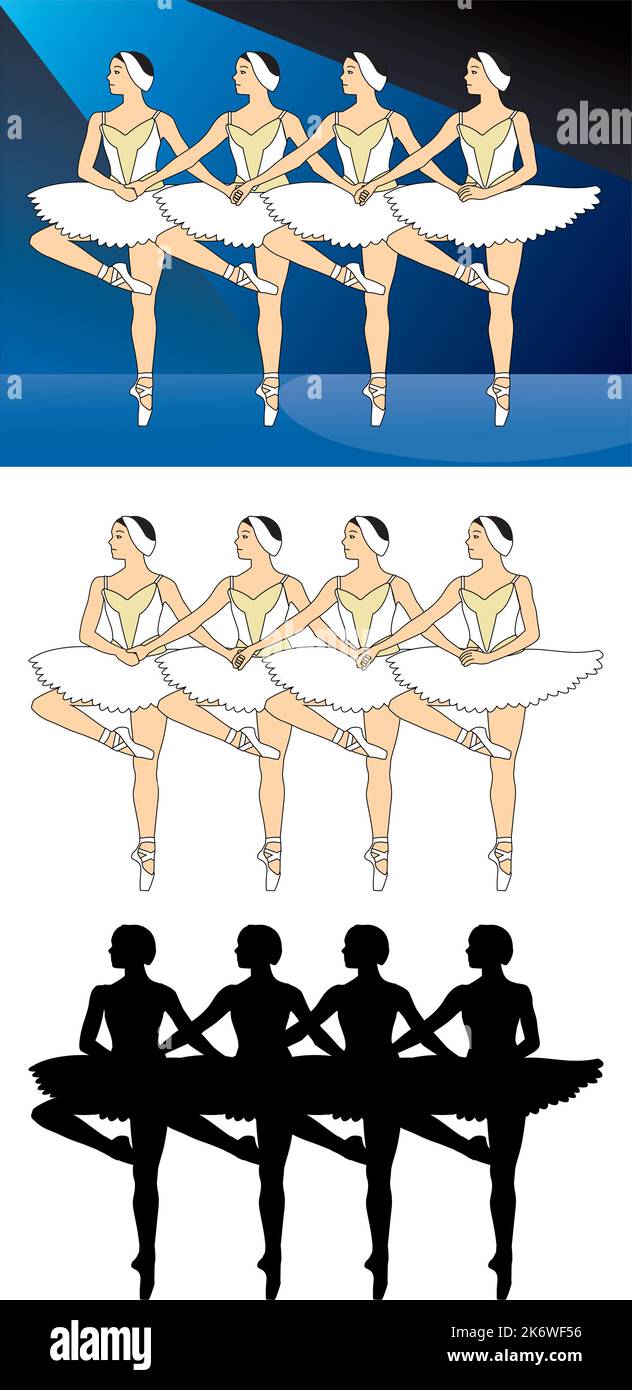 four ballerinas, dance of the little swans Stock Vector Image & Art - Alamy