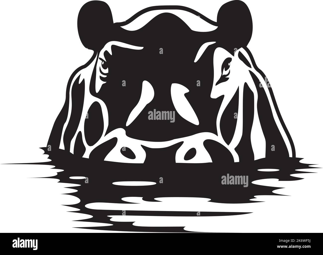 Hippopotamus walking out of water Stock Vector Images - Alamy