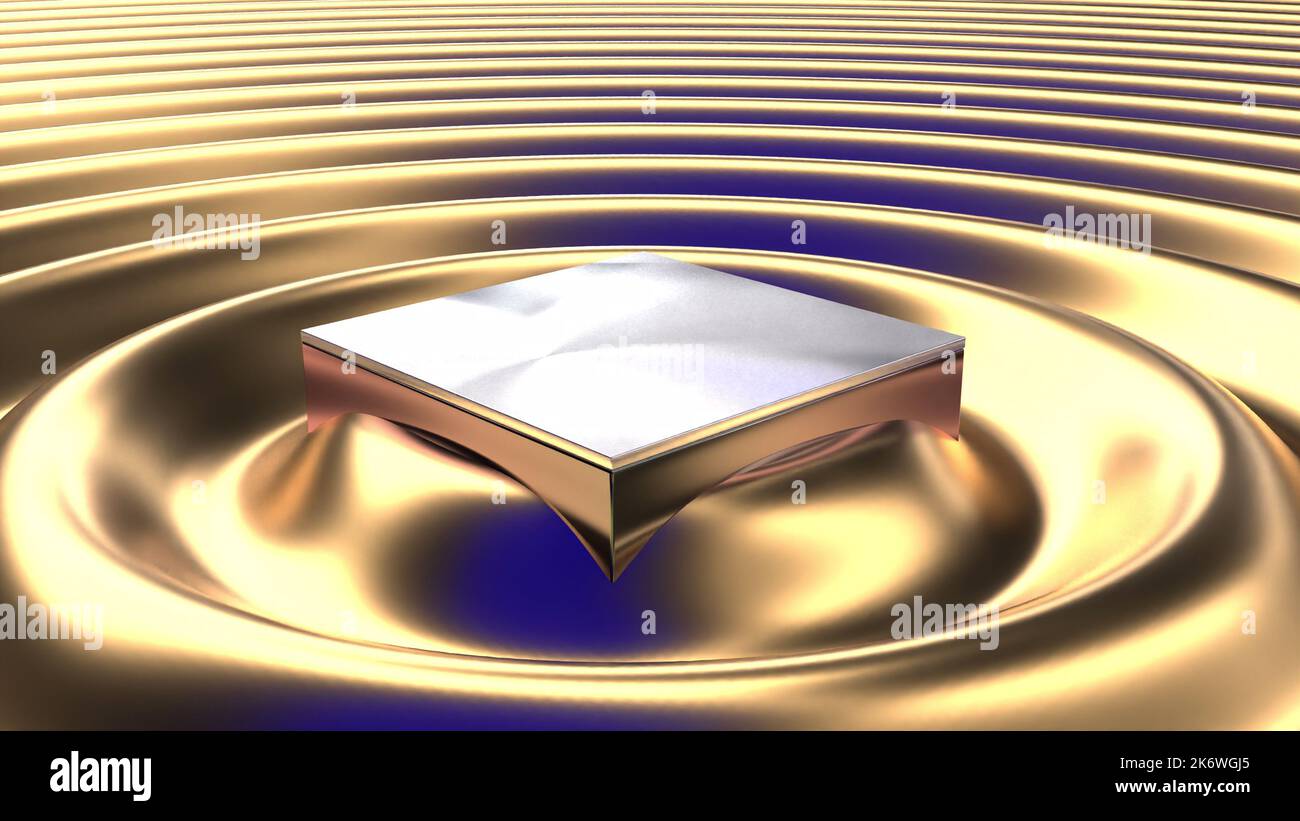 3d mockup Minimal animation design Empty stage gold wave platform 3d ...