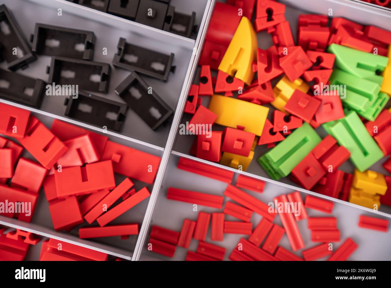 Set for assembling mechanical toys. Children's set of plastic parts for ...