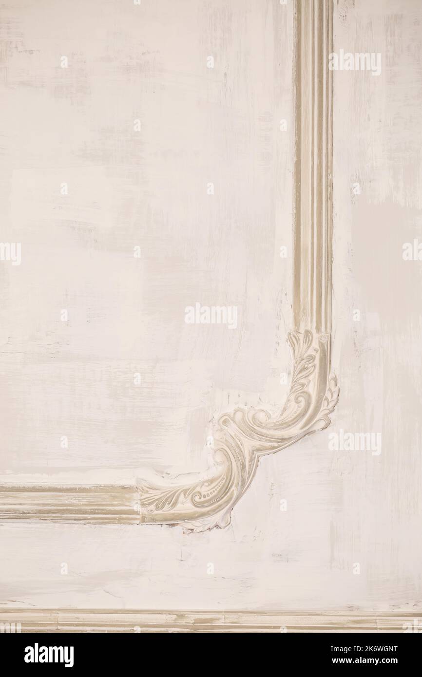 Beautiful plaster wall decor. Plaster decorations on the wall during ...