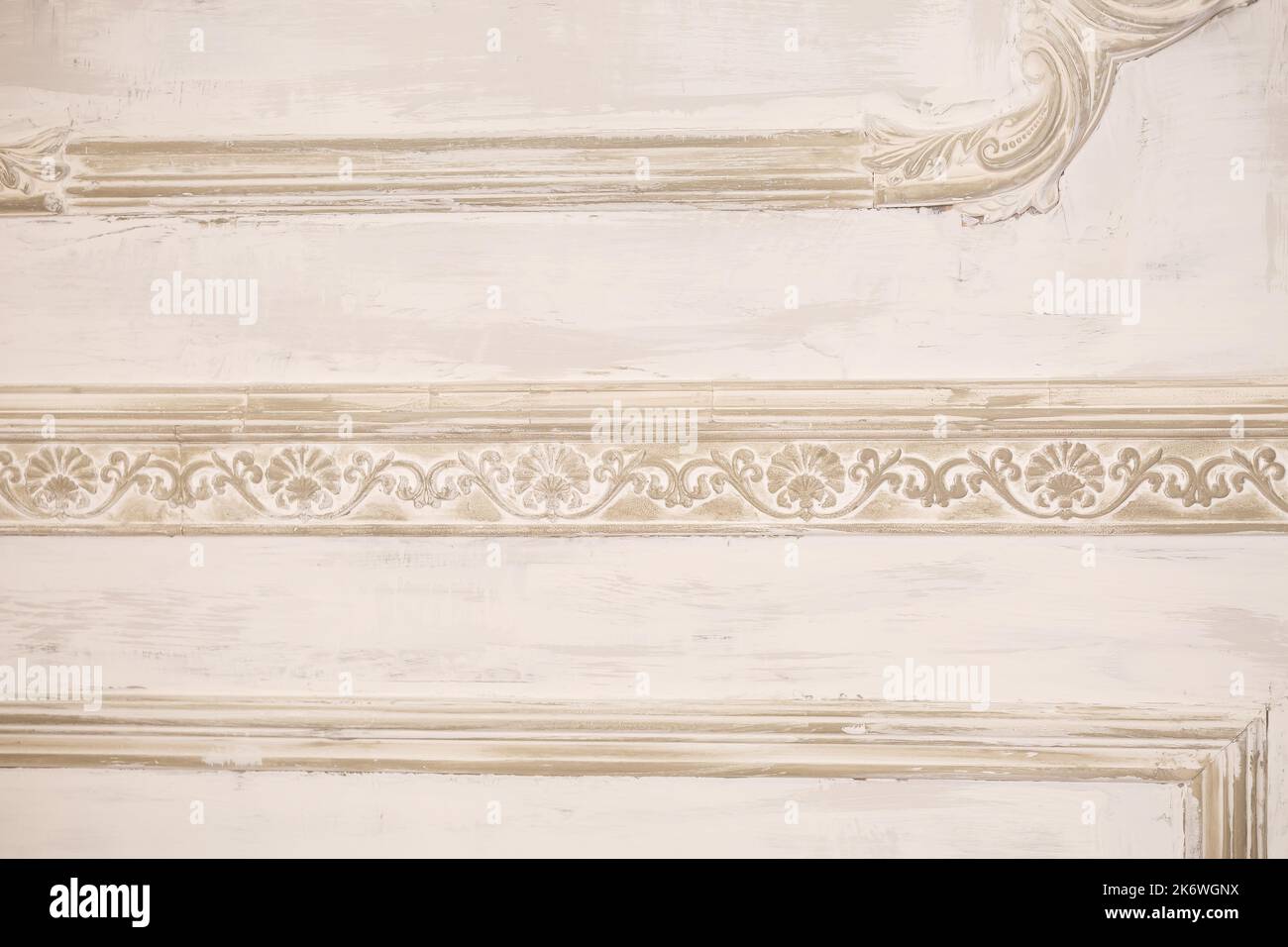 Beautiful plaster wall decor. Plaster decorations on the wall during ...