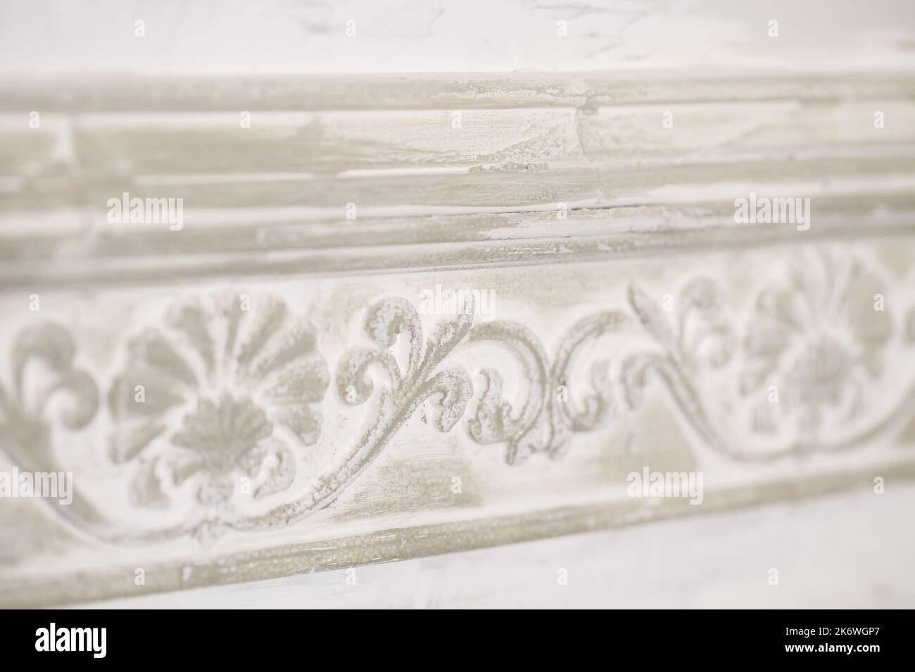 Beautiful plaster wall decor. Plaster decorations on the wall during ...