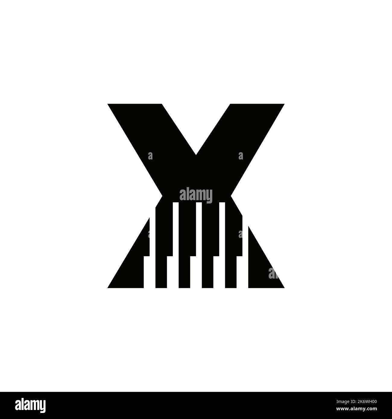 Letter X Musician Symbol, Piano Logo Icon Vector Template On White ...