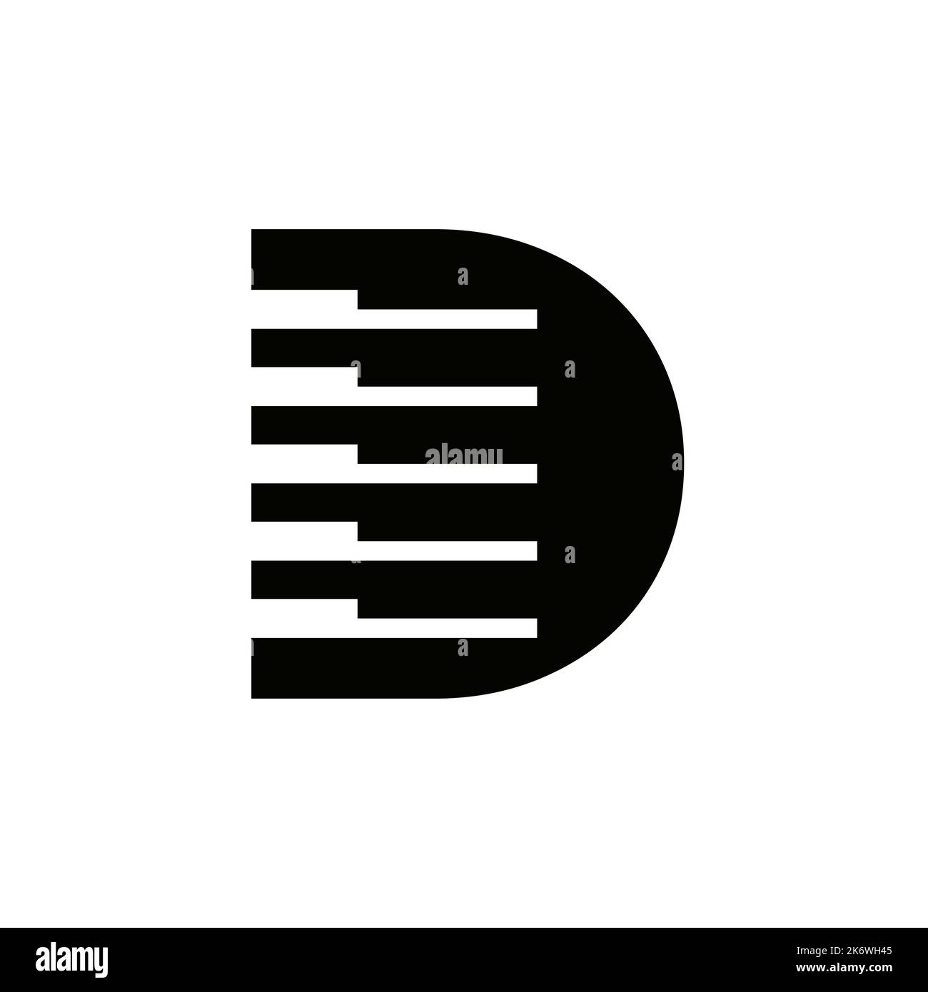 Letter D Musician Symbol, Piano Logo Icon Vector Template On White ...