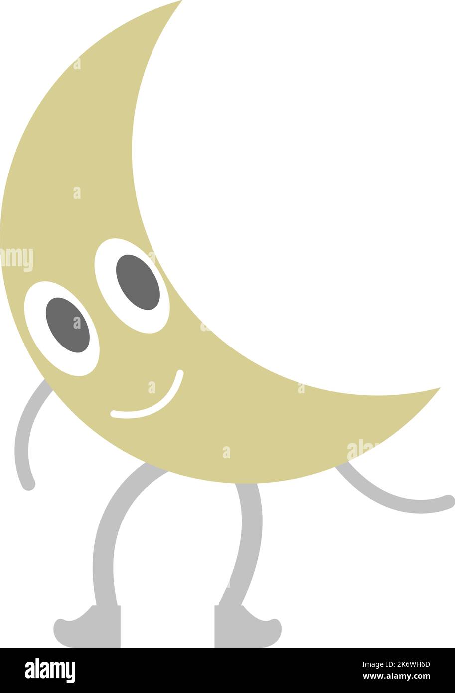 Crescent cartoon geometric shape for kids to learn basic math education ...