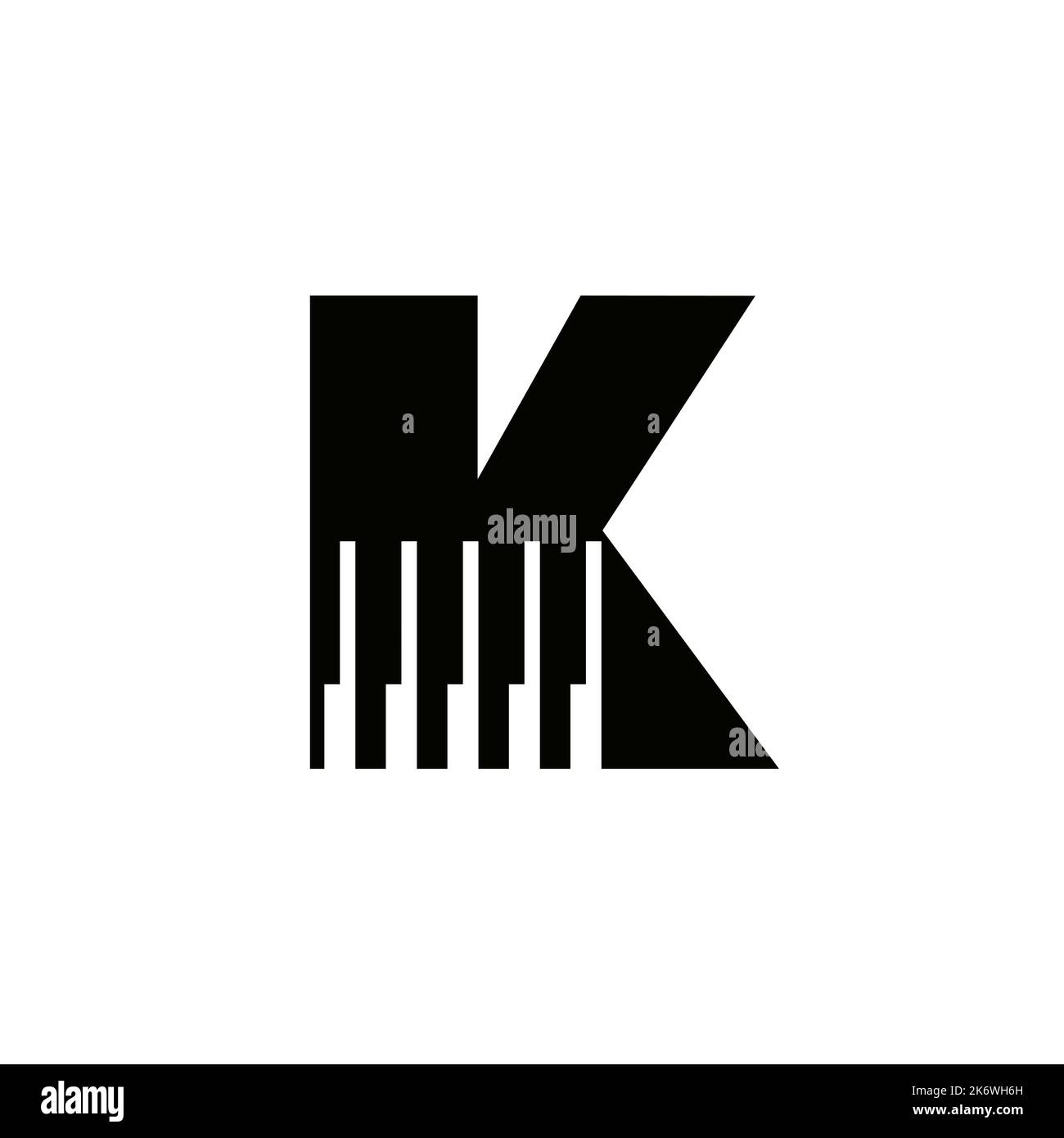 Letter K Musician Symbol, Piano Logo Icon Vector Template On White ...