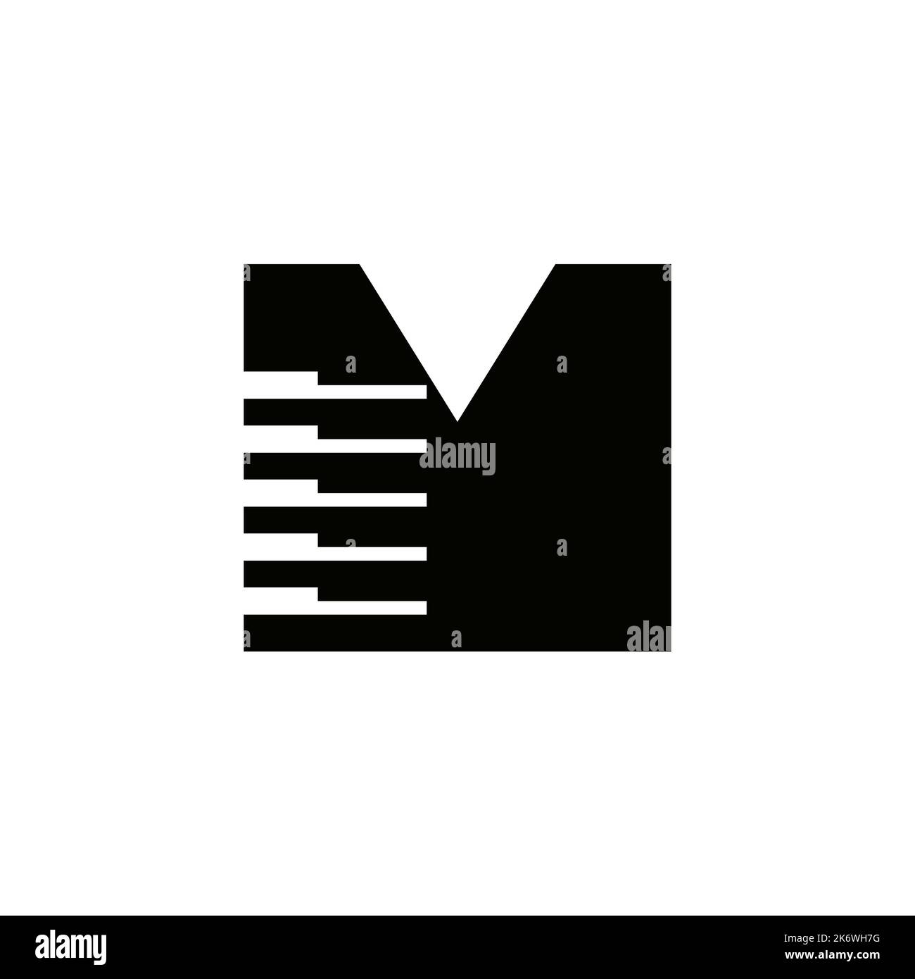 Letter M Musician Symbol, Piano Logo Icon Vector Template On White ...