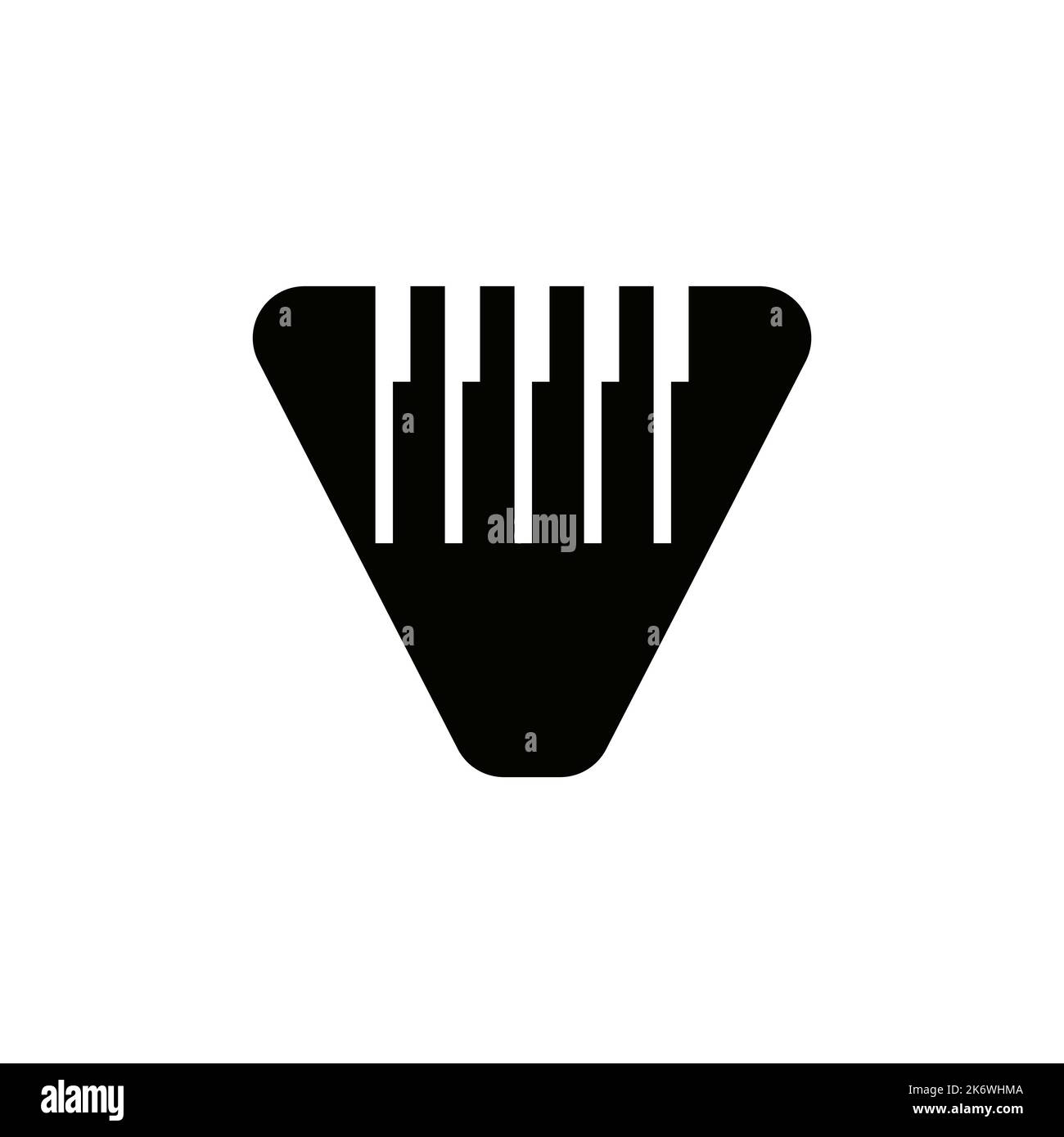 Letter V Musician Symbol, Piano Logo Icon Vector Template On White ...