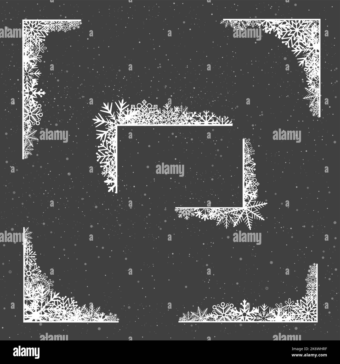 Winter Christmas snowflakes corner set Stock Vector Image & Art - Alamy