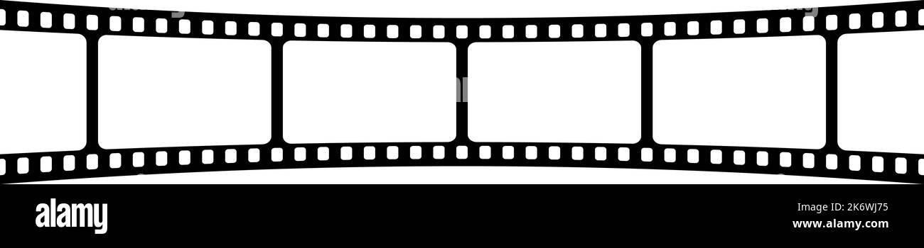 Curved film strip. Old retro cinema movie strip. Analog video recording ...