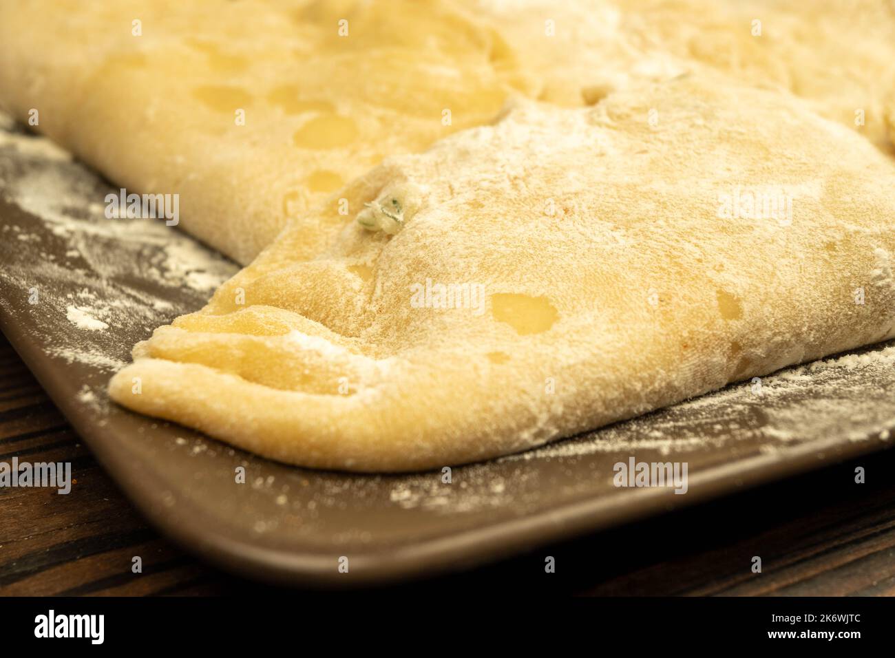 Homemade meat pies, cooked for roasting. Close-up, selective focus ...