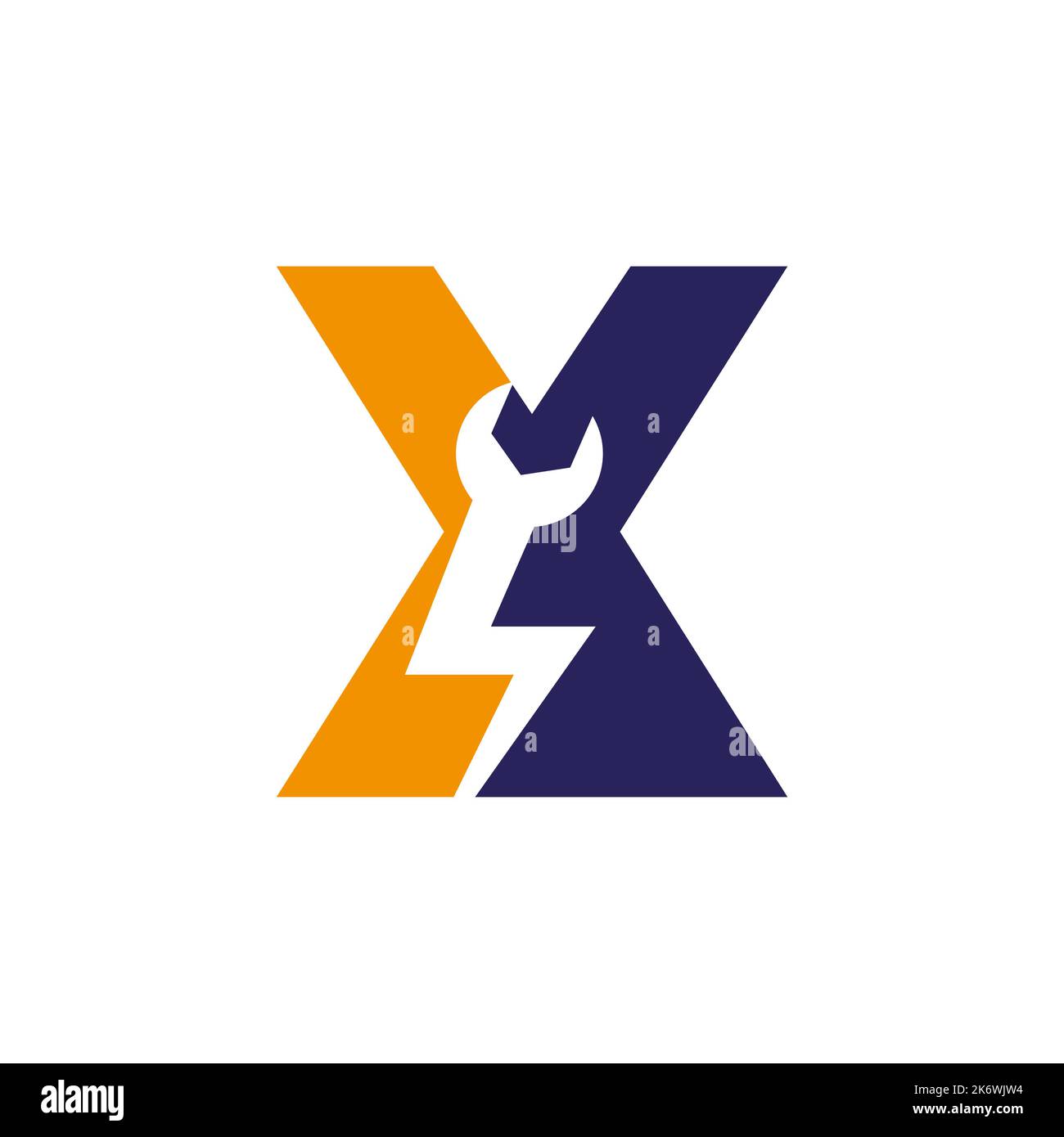 Initial Letter X Repair Wrench And Volt Power Logo Design For Repair ...