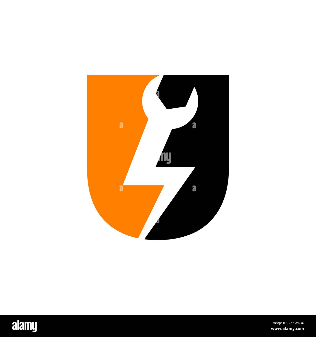 Initial Letter U Repair Wrench And Volt Power Logo Design For Repair ...