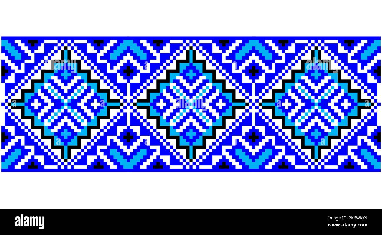 Embroidered good like old handmade cross-stitch ethnic Ukraine pattern ...