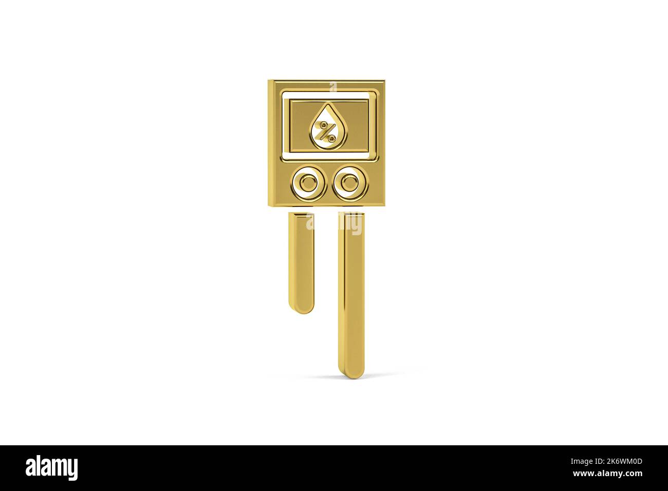 Golden 3d moisture meter icon isolated on white background - 3D render ...