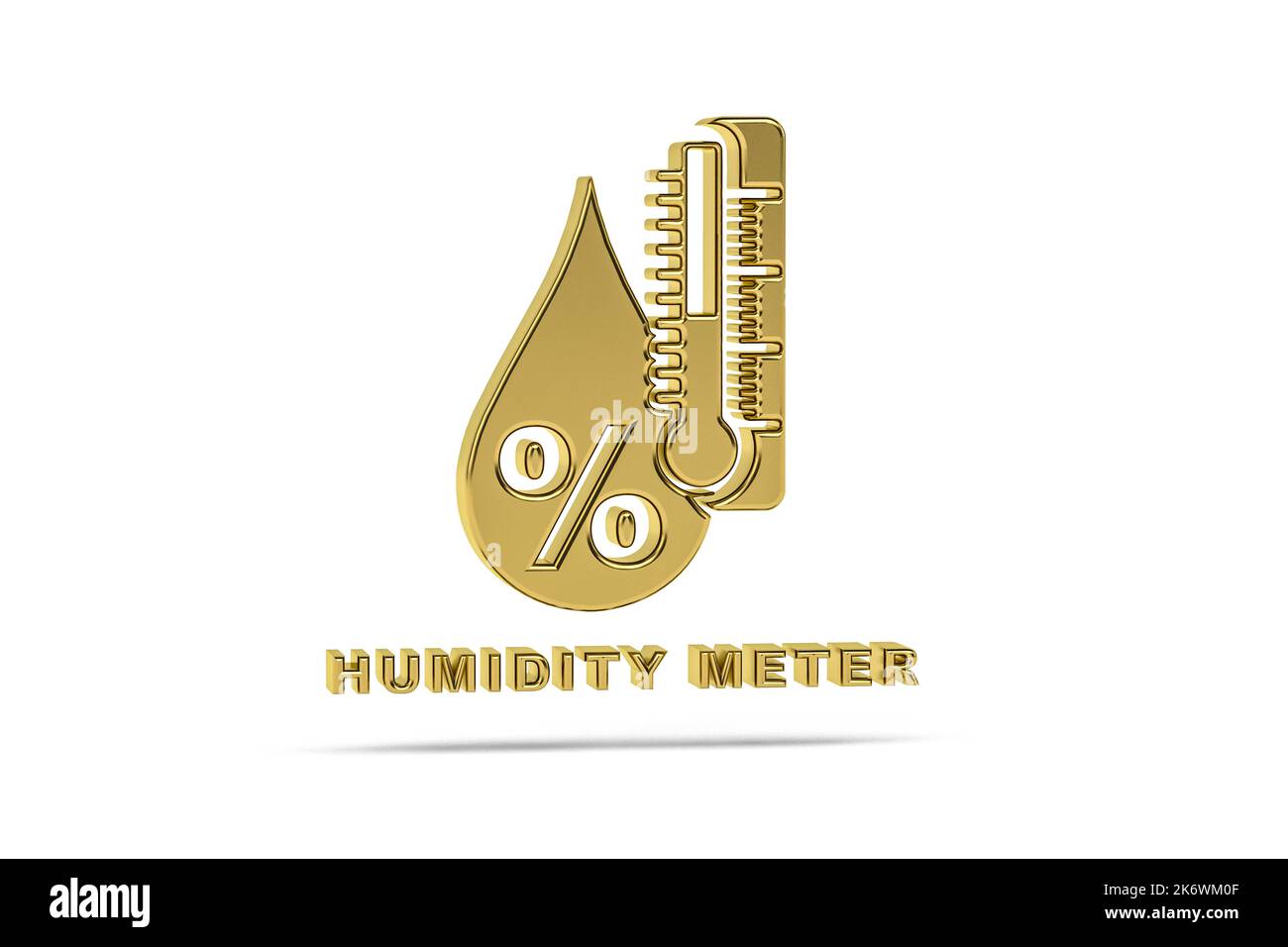 Golden 3d moisture meter icon isolated on white background - 3D render ...