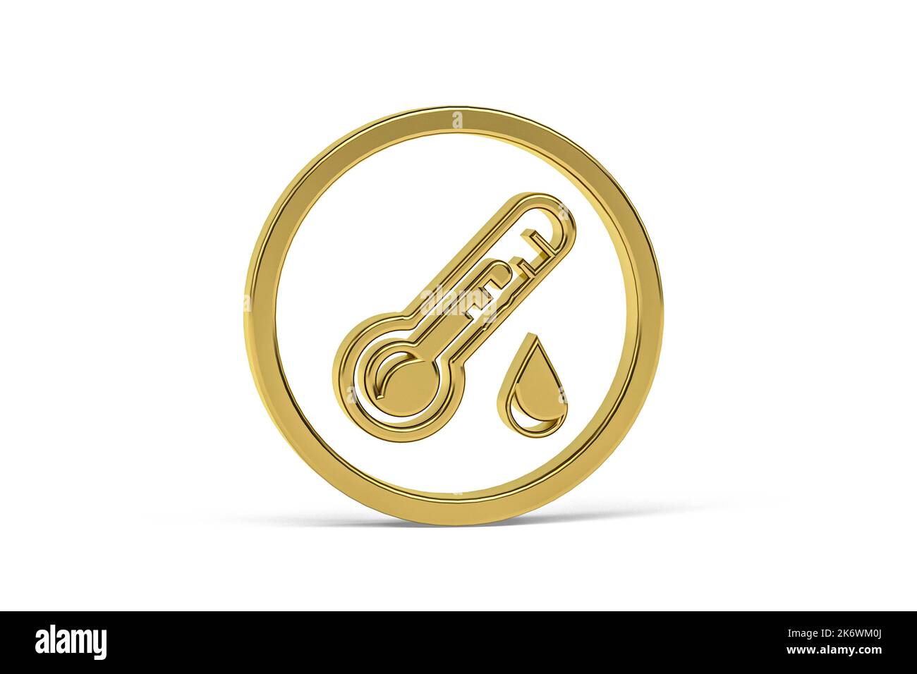 Golden 3d moisture meter icon isolated on white background - 3D render ...