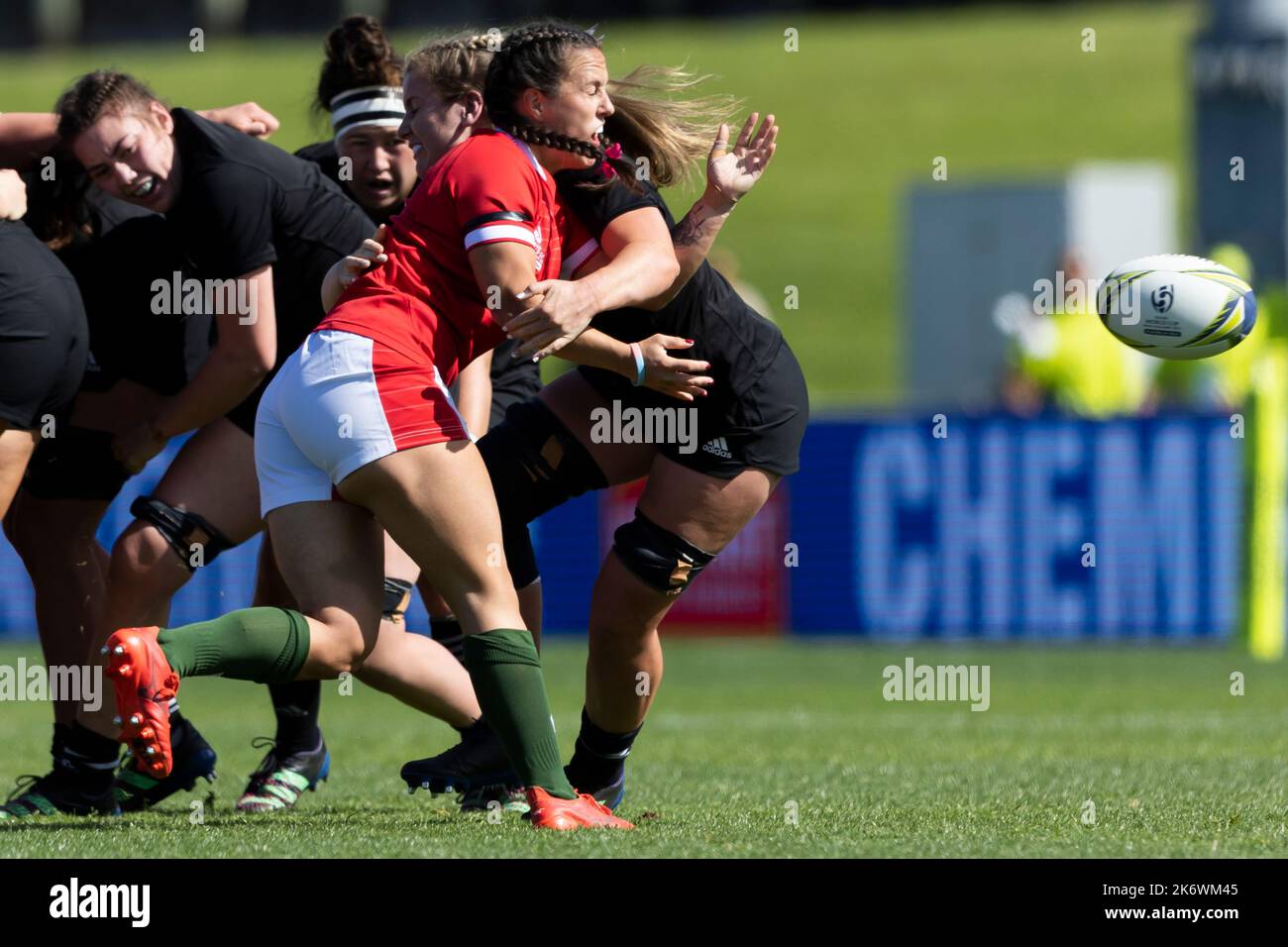 Wales' Ffion Lewis during the Women's Rugby World Cup pool A match at ...