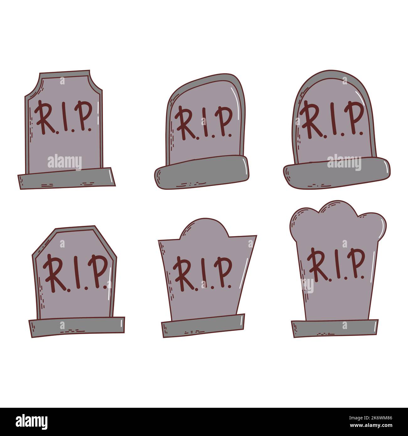 Set of gravestones. Halloween elements. Trick or treat concept. Vector ...