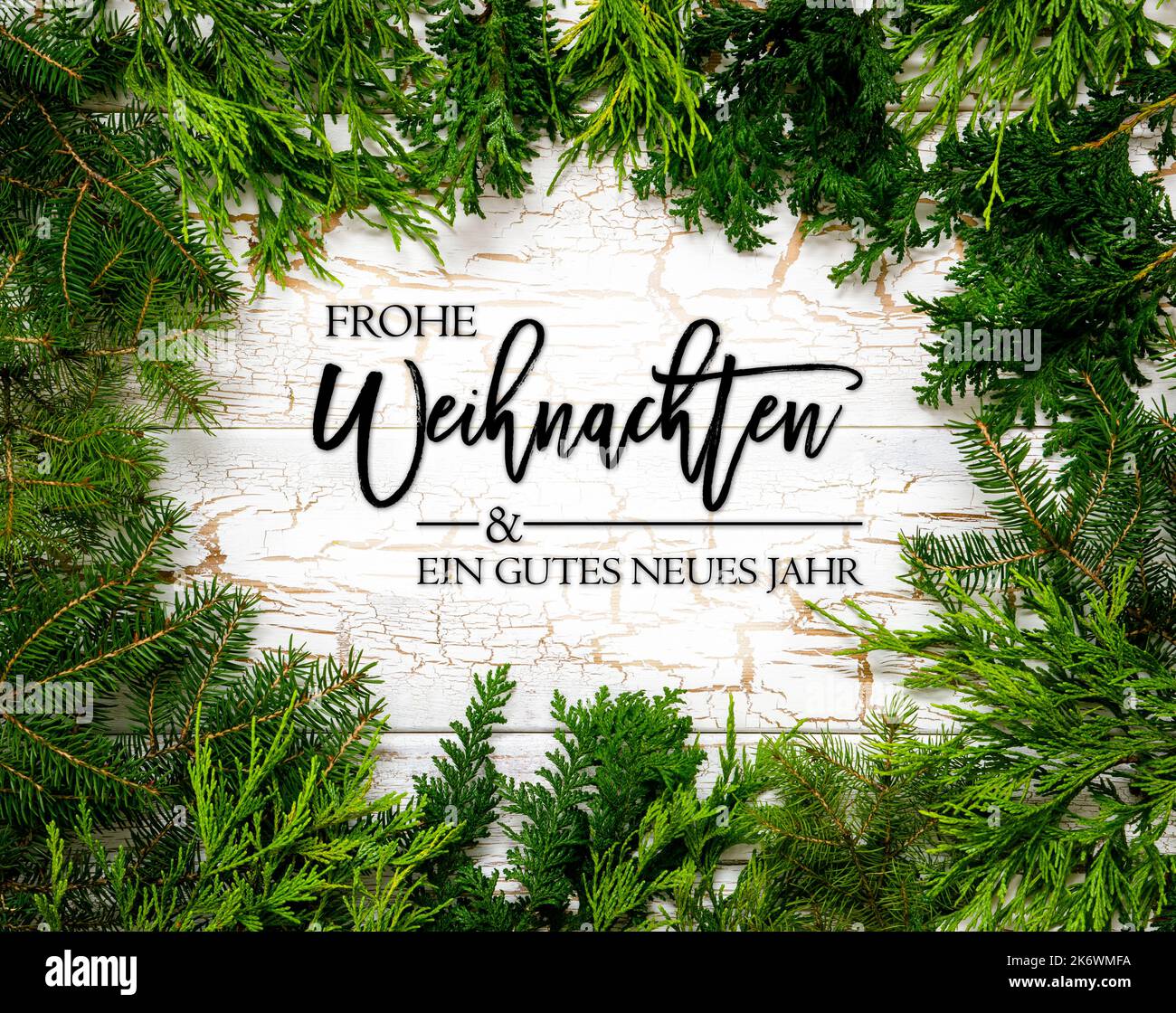 Christmas, Fir Branch, German Text Gutes Neues Jahr Means Happy New Year Stock Photo - Alamy