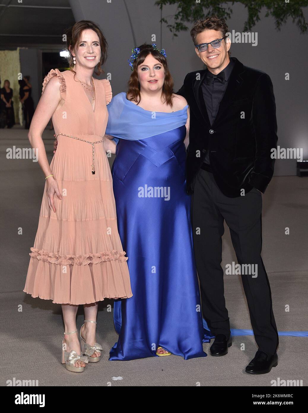 Lauren A. E. Schuker, Lena Dunham and Jason Blum arriving at The Second ...