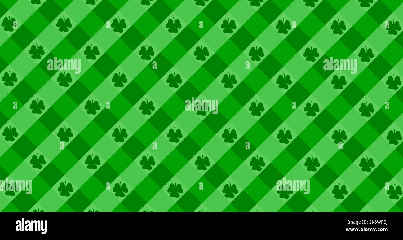 Patrick Day background with falling shamrock leaf pattern. For festive ...