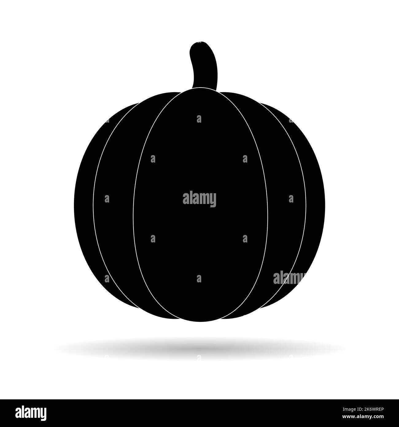 Pumpkin Halloween icon vector shadow. October celebration flat ...