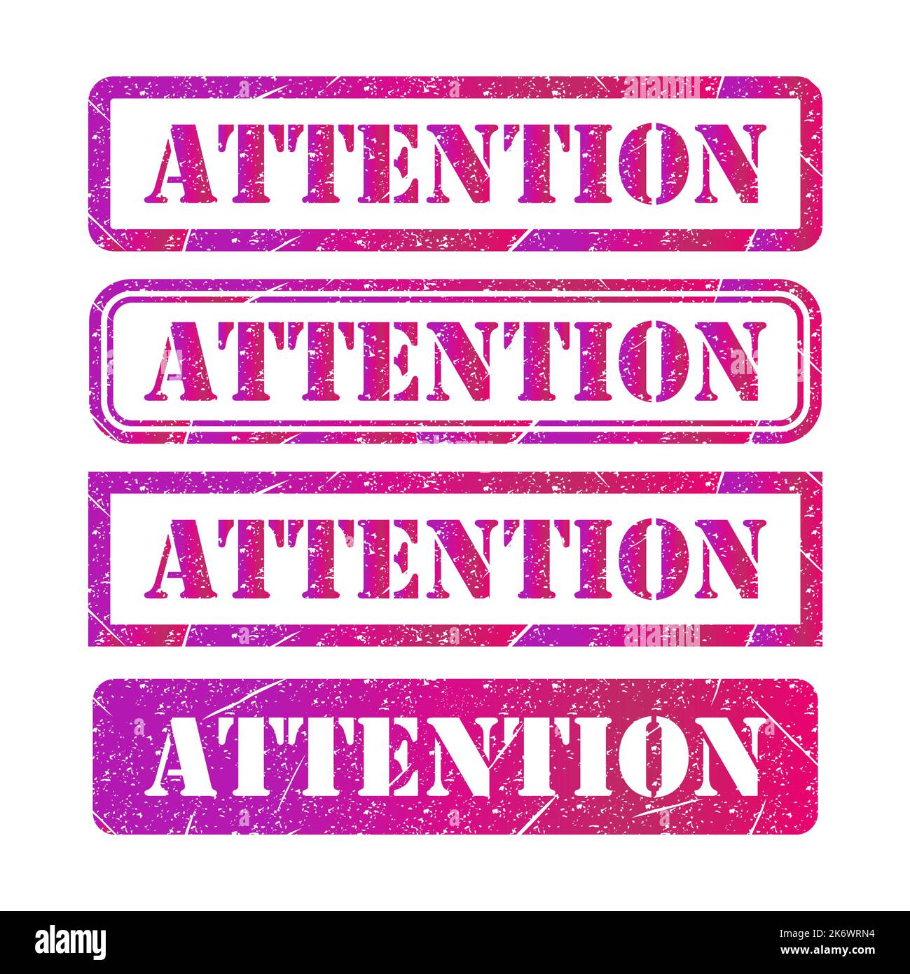 Set of Attention stamp symbol, label sticker sign button, text banner ...