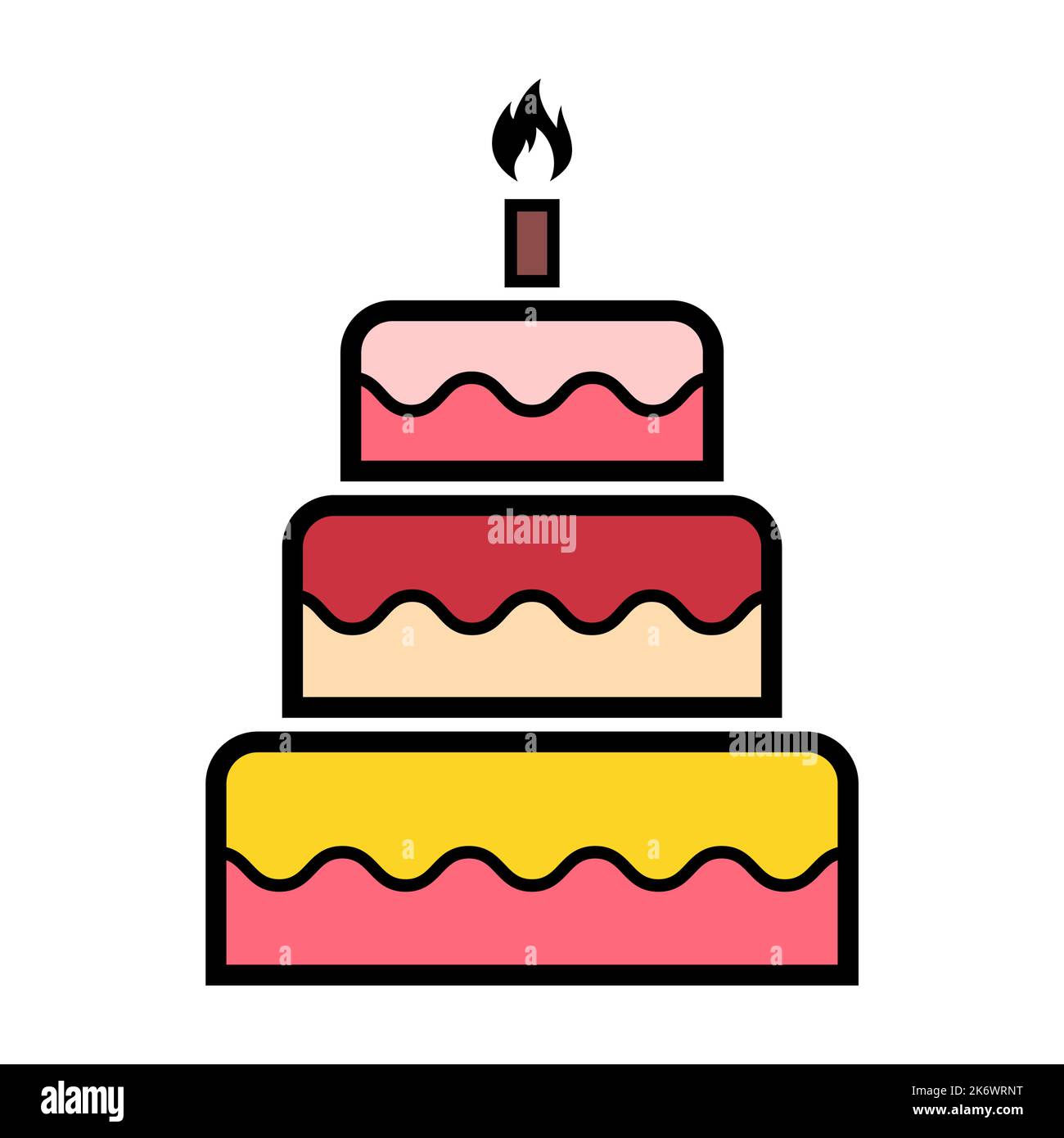 Sweet cake icon, bakery dessert food symbol, happy birthday day graphic ...