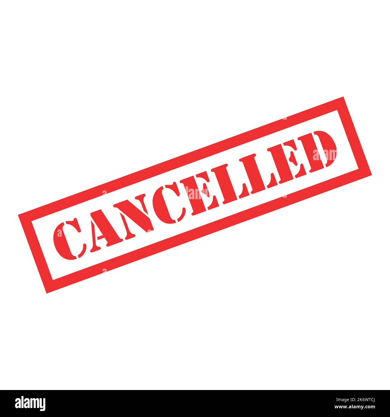 Cancelled stamp symbol, label sticker sign button, text banner vector ...