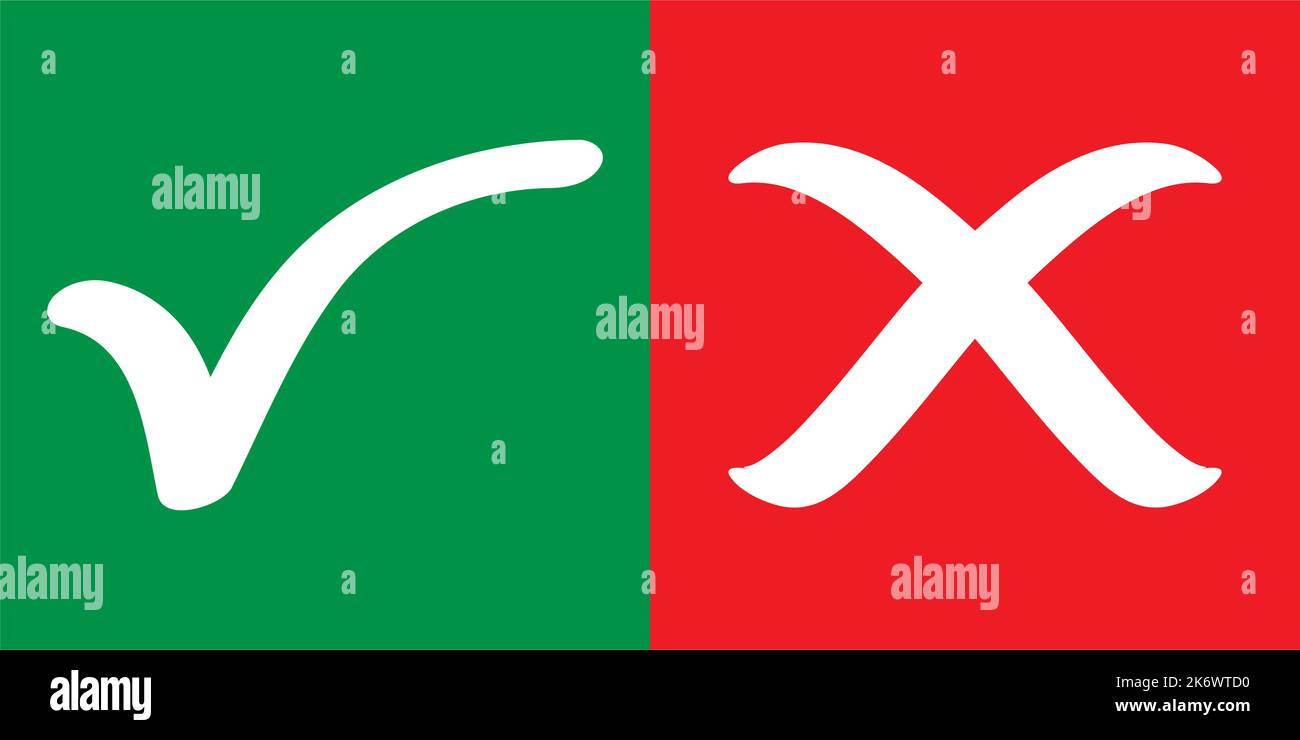 Set of Check and cross mark, yes and no symbol vector illustration, bad ...