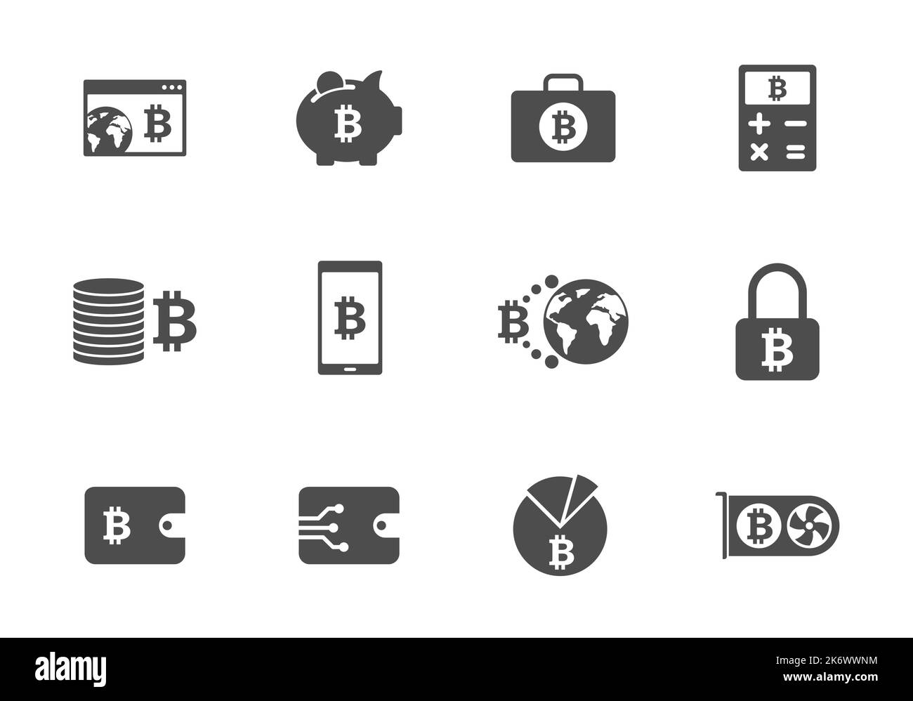 bitcoin grey silhouette vector icons Stock Vector Image & Art - Alamy