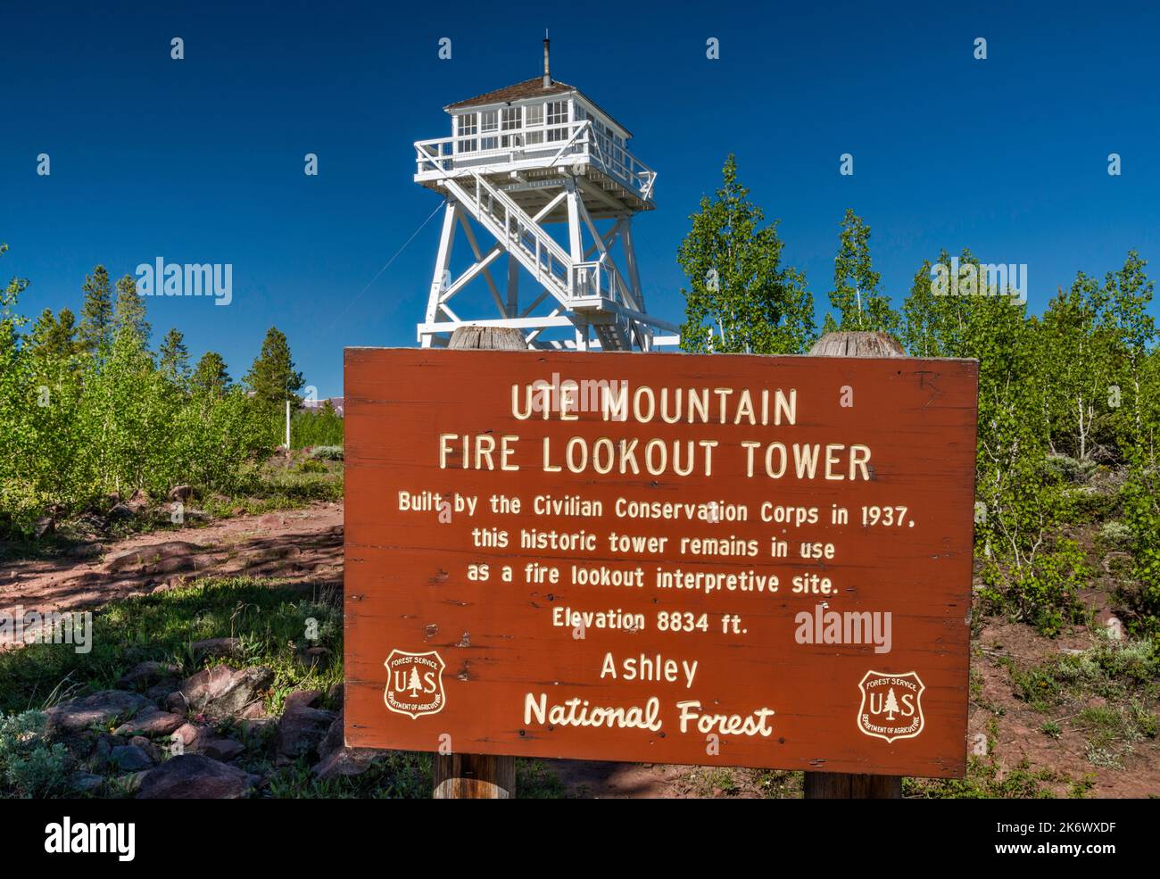 Fire Lookout Tower, 1937, on top of Ute Mountain, Uinta Range, Ashley ...