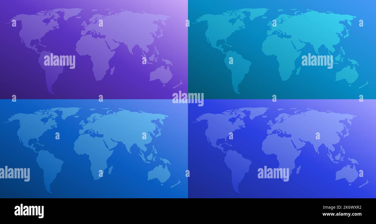 world map color gradient vector illustration in four versions Stock ...
