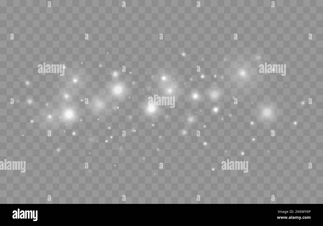 Glowing light effect with many glitter particles isolated on ...