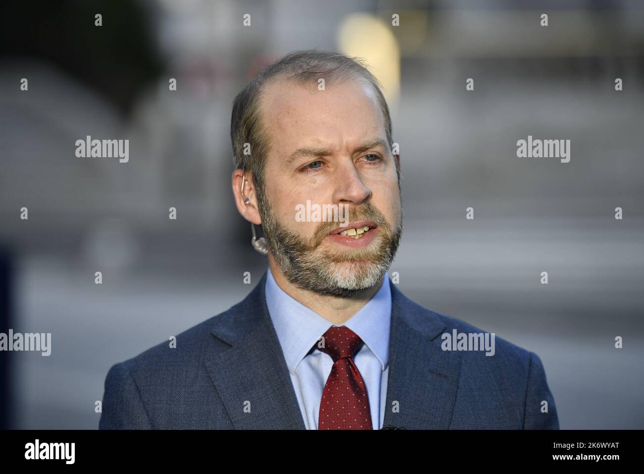 Labour Party Shadow Business Secretary Jonathan Reynolds speaks to the ...