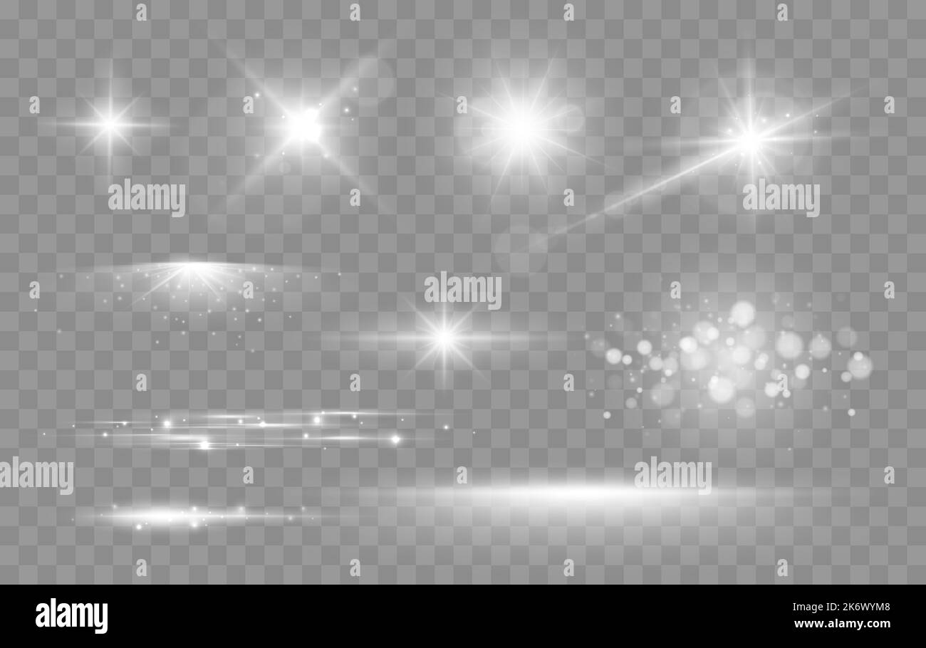 Shine glowing stars. Vector lights and sparks isolated on transparent background Stock Vector ...