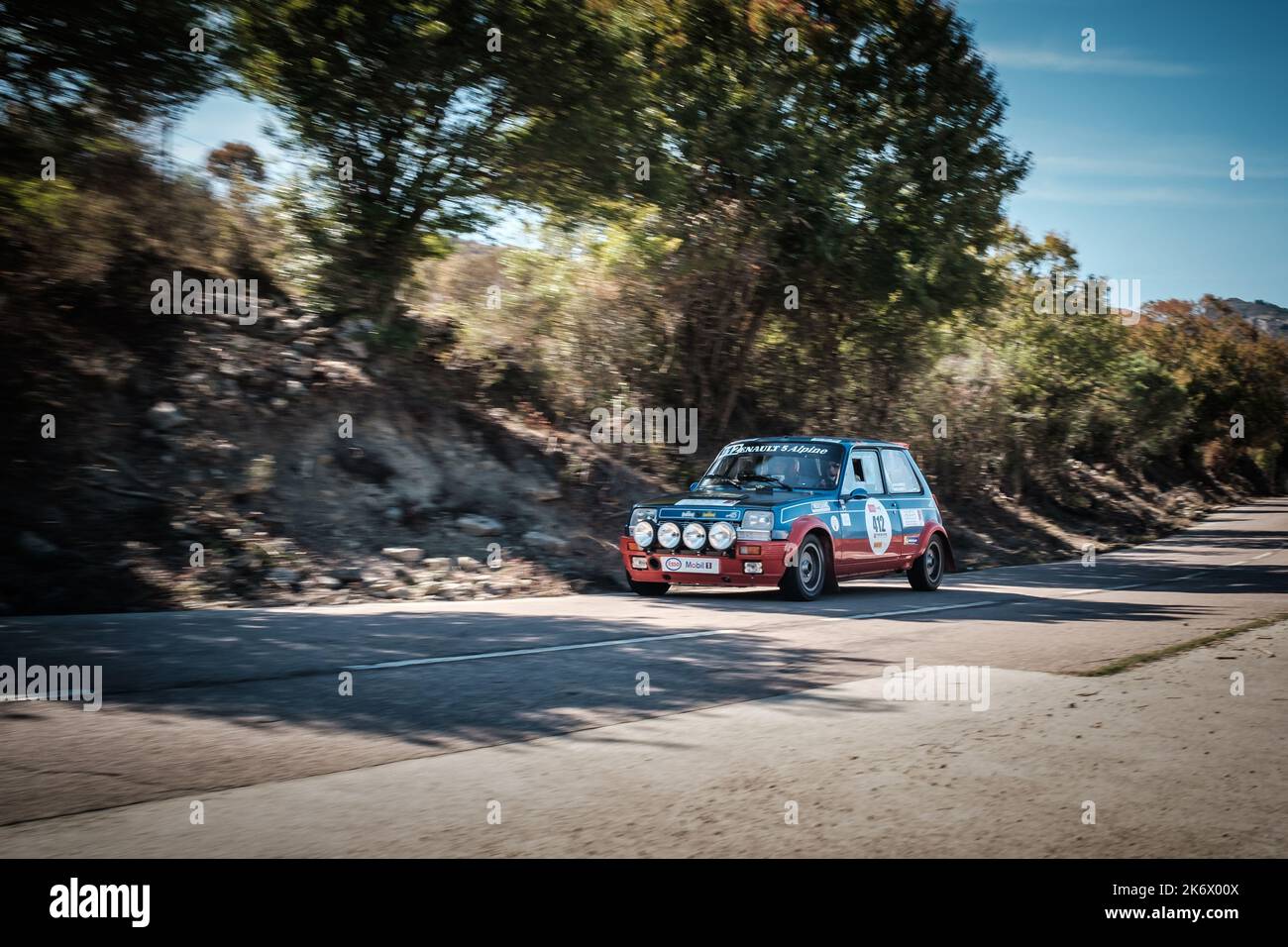 Novella, Corsica, France - 7th October 2022: Jean-Pierre Verneuil and Elisa-Noemie Laurent ...