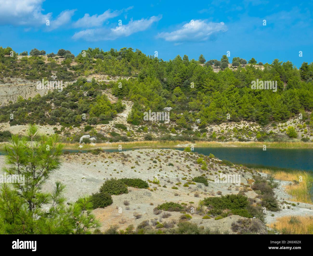Panoramic view of Gadouras Dam. Solving the important and crucial water ...