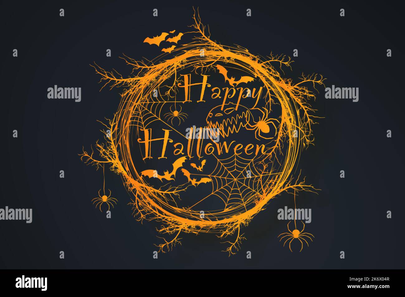 Orange text spider web Stock Vector Images - Alamy