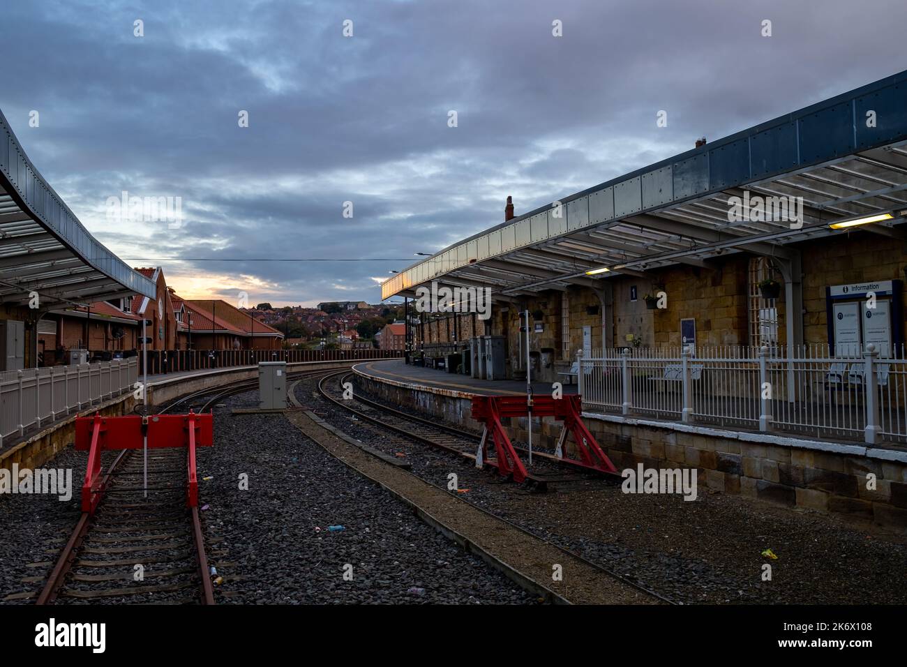 Whitby railway station at dusk Stock Photo - Alamy