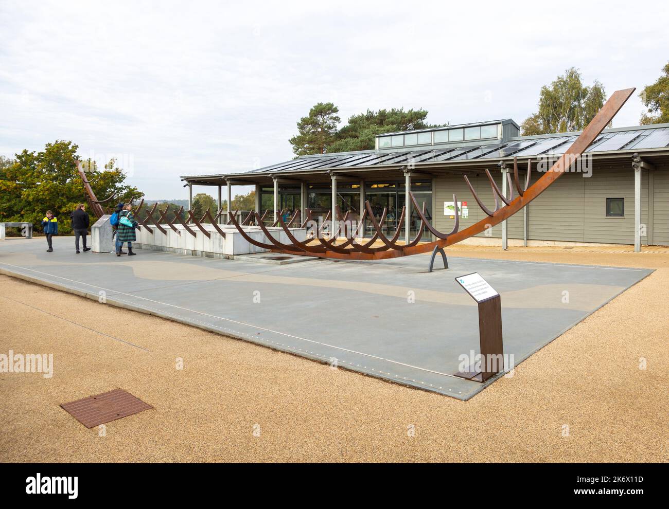 Steel frame of ship burial, Sutton Hoo, Suffolk, England, UK Stock ...